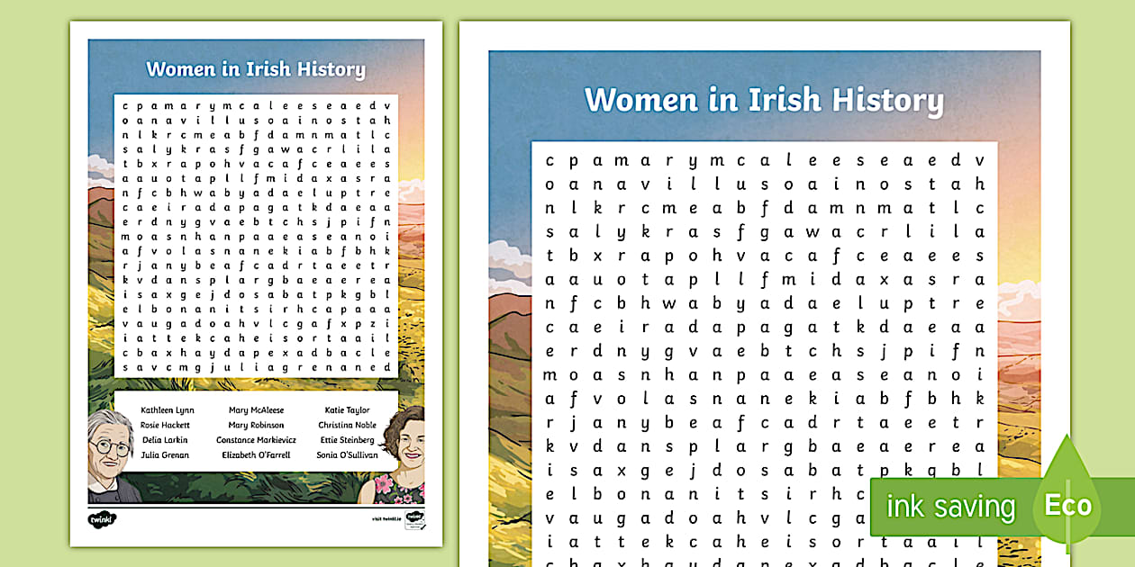 Women in Irish History Word Search (teacher made) - Twinkl