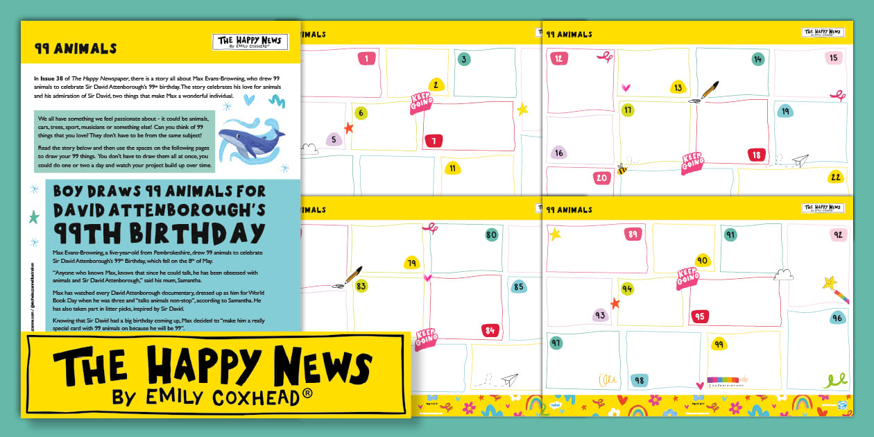 The Happy Newspaper: (Issue 38) 99 Animals - Twinkl