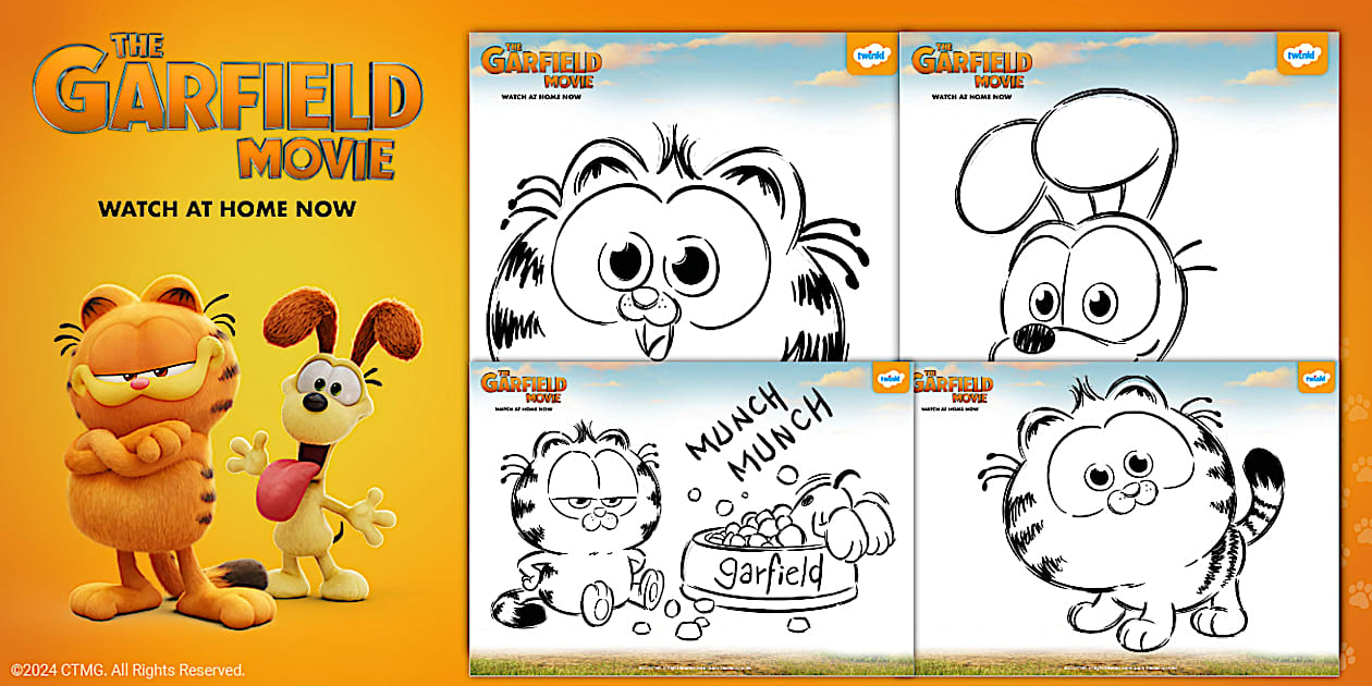 FREE! - Baby Garfield Colouring Pages | The Garfield Movie | Twinkl