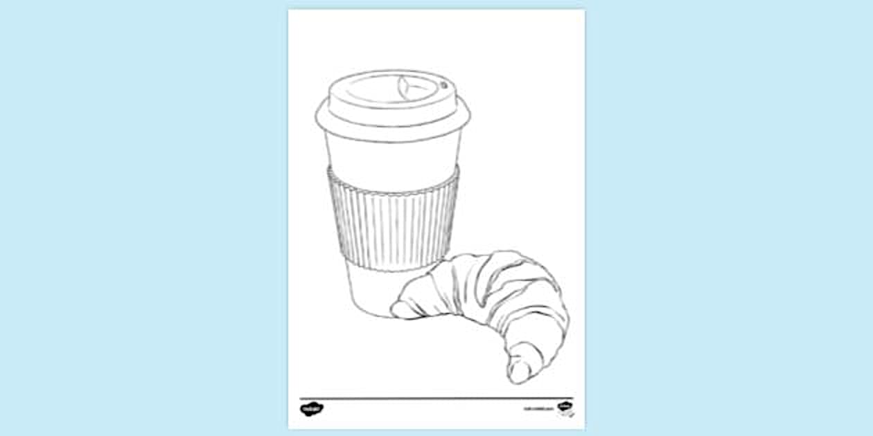 Coffee Cup Colouring Sheet (teacher made) - Twinkl