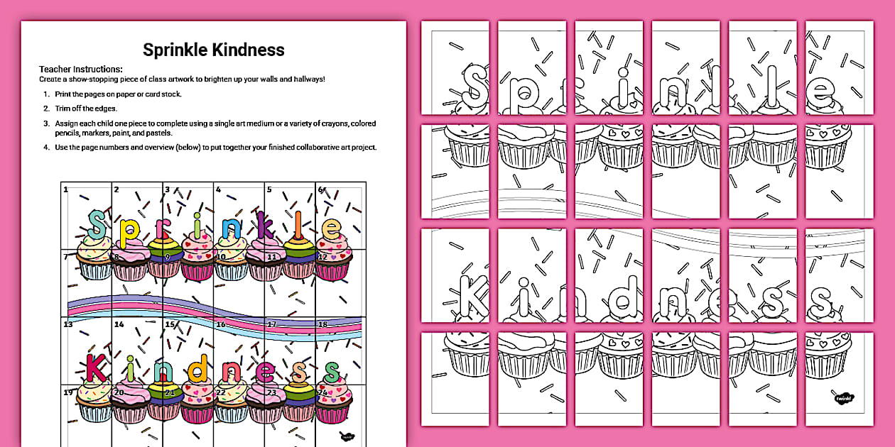 Sprinkle Kindness Collaborative Art Project (teacher made)