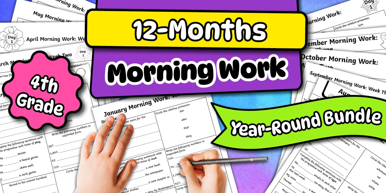 Fourth Grade 12 Months of Morning Work Pack (teacher made)
