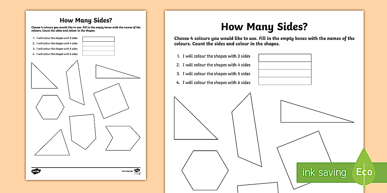 Editable 2D Shapes Numeracy Choose Your Own Colouring Page