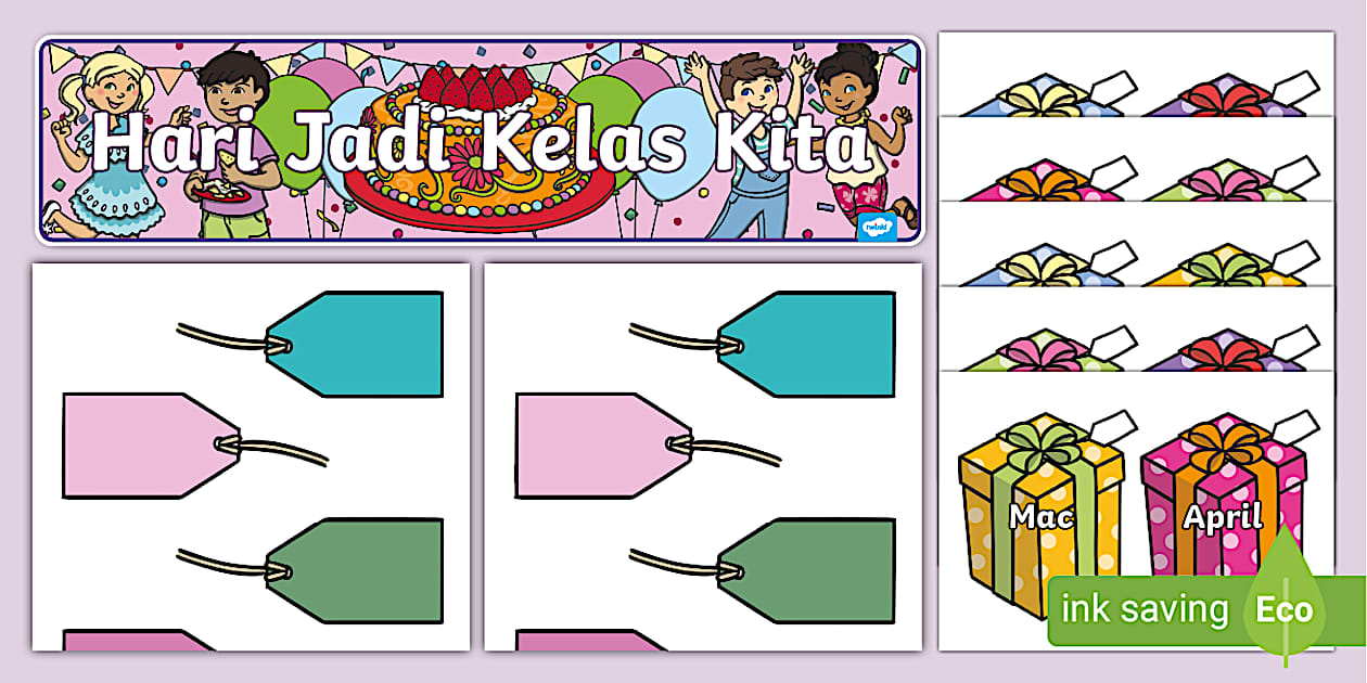 Templat Carta Hari Jadi | Tema Hadiah (teacher made)