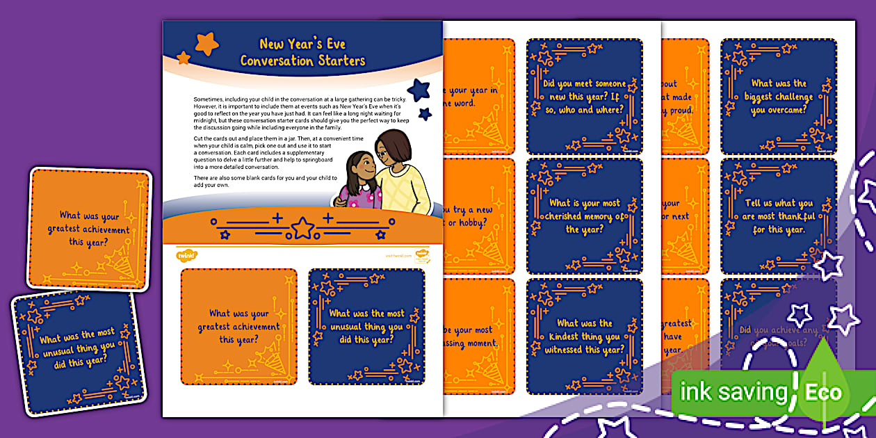 NYE Conversation Starters (Teacher-Made) - Twinkl