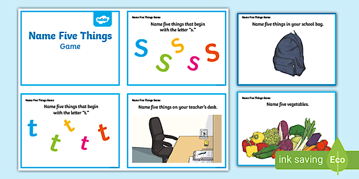 ELL: Name Five Things Game (teacher made) - Twinkl