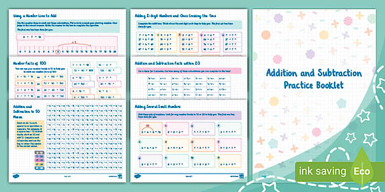 👉 Addition and Subtraction Practice Booklet (Ages 6 - 7)