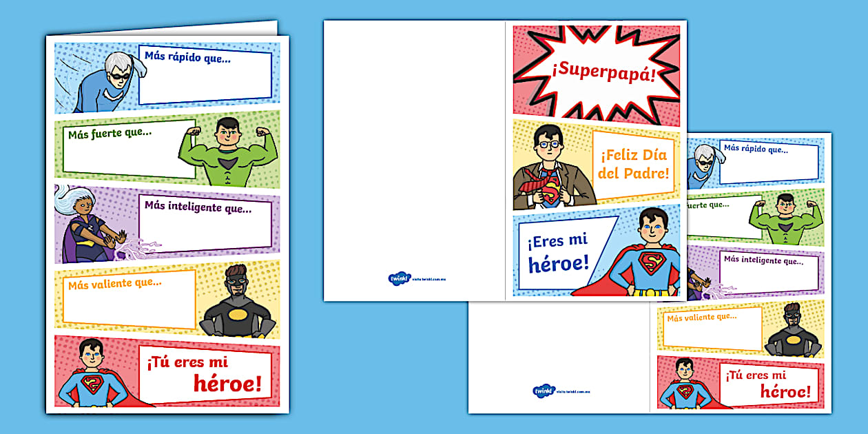 Día del Padre - tarjetas de superhéroes (Teacher-Made)