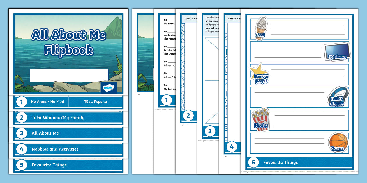 All About Me Flipbook - Bilingual with Mihimihi or Pepeha