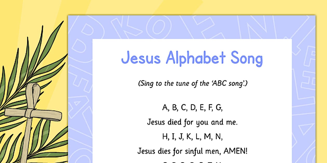 Black and White Jesus Alphabet Song (teacher made) - Twinkl