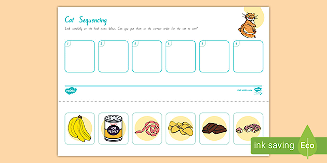 Cat Sequencing Reading Activity - Twinkl