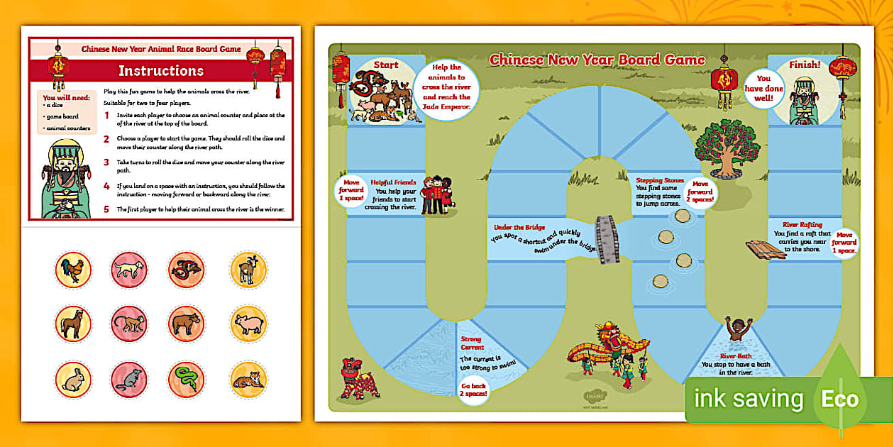 Chinese New Year Animal Race Board Game (teacher made)