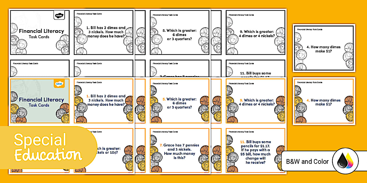Financial Literacy Task Cards for Older Learners - Twinkl