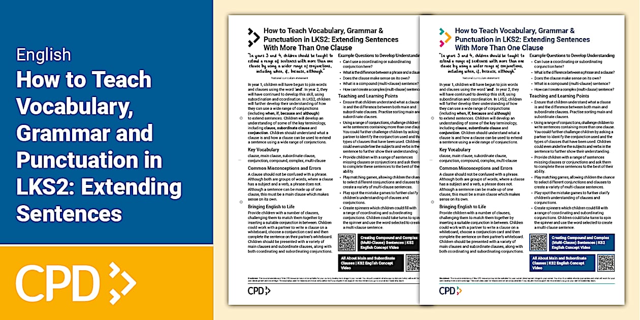 How to Teach Vocabulary, Grammar and Punctuation in LKS2: Extending ...