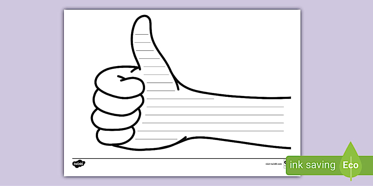 Thumbs Up Writing Template (teacher made) - Twinkl