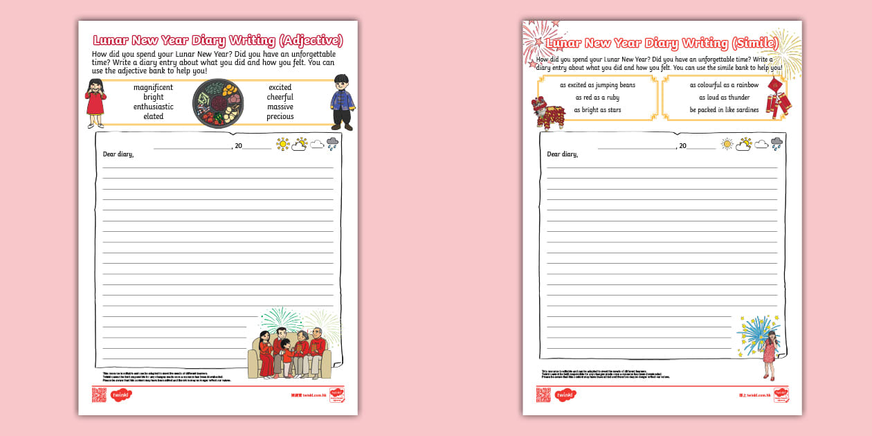 Lunar New Year Diary Writing Resource Pack (teacher made)