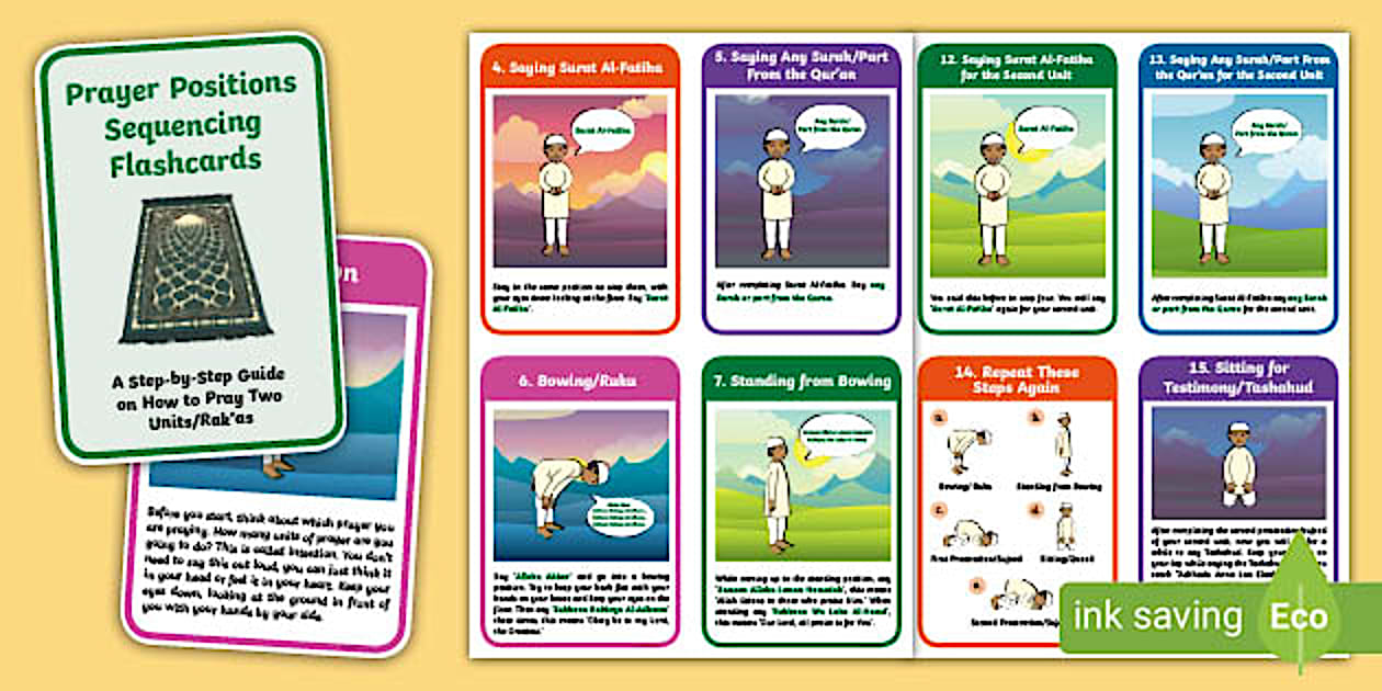 Prayer Positions Sequencing Flashcards