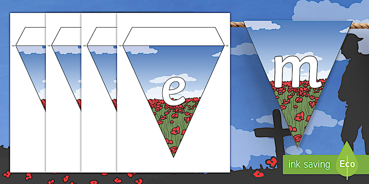 Remembrance Day Display Bunting (teacher made) - Twinkl