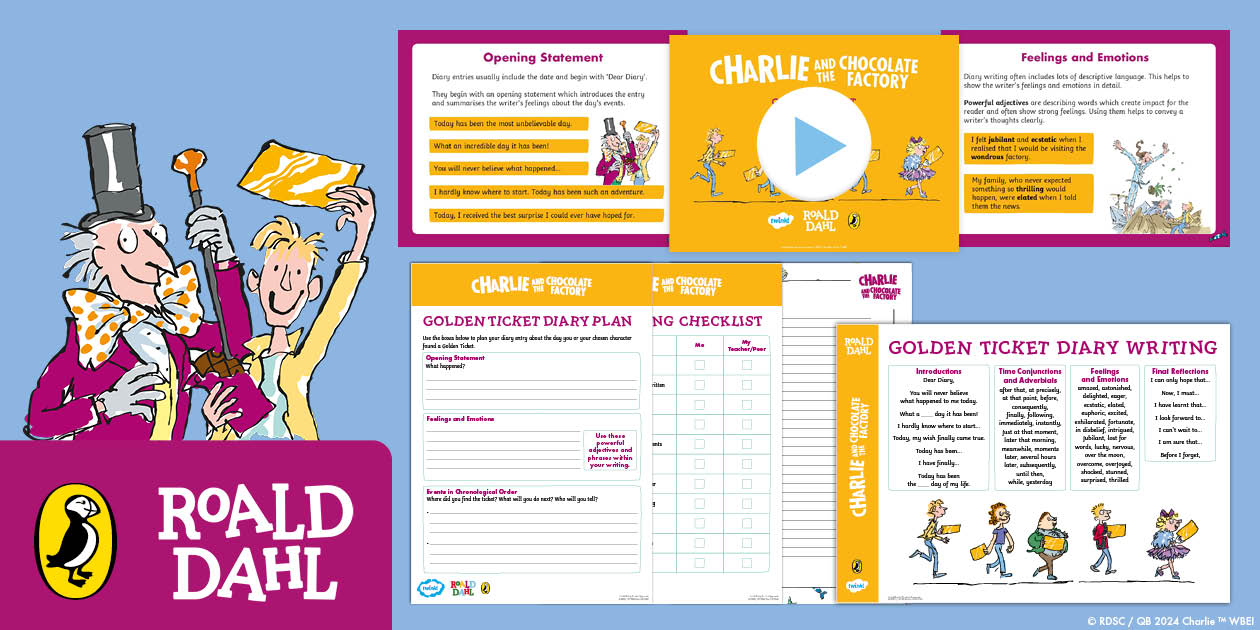 FREE! - Charlie and the Chocolate Factory: Golden Ticket Diary Pack
