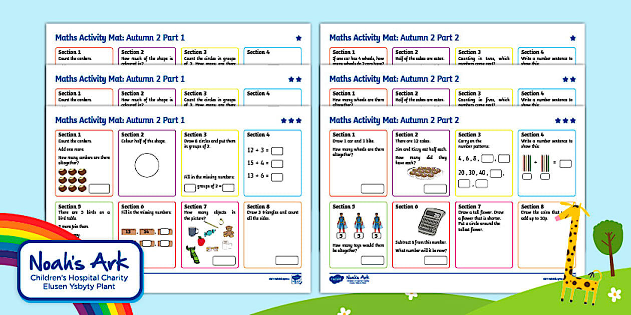 Maths Mats Activity Pack: PS1/2 Maths – Autumn Term 2