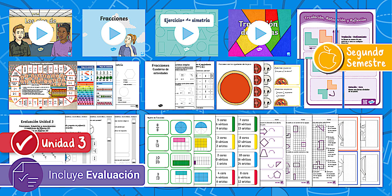 Pack Matemáticas: 4° básico - Unidad 3 (teacher made)