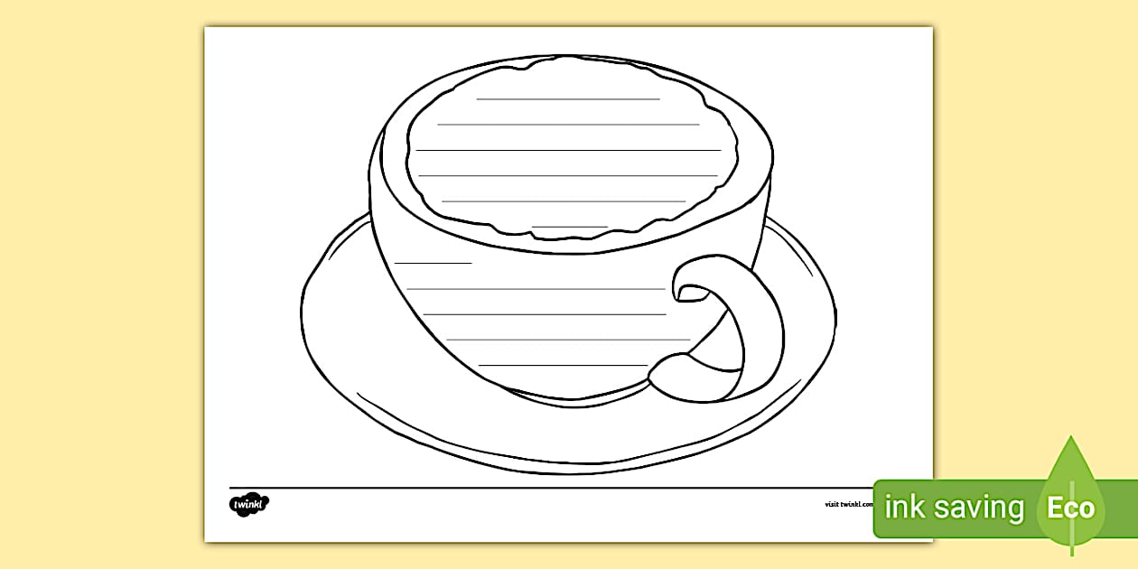 Coffee Mug Writing Template (teacher made) - Twinkl