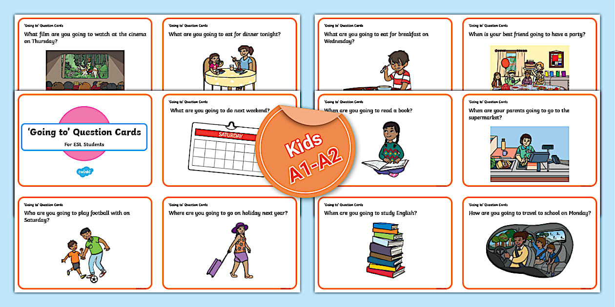 ESL Going To Question Cards (teacher made) - Twinkl