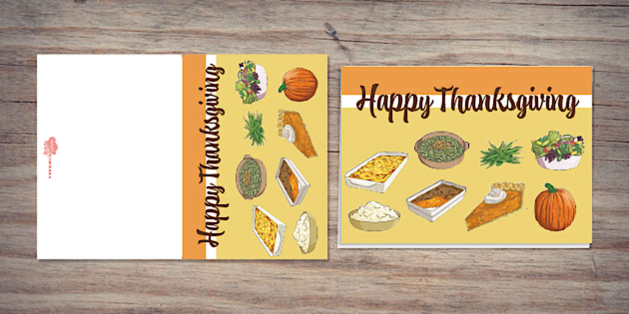 Thanksgiving Food Card | Twinkl Party