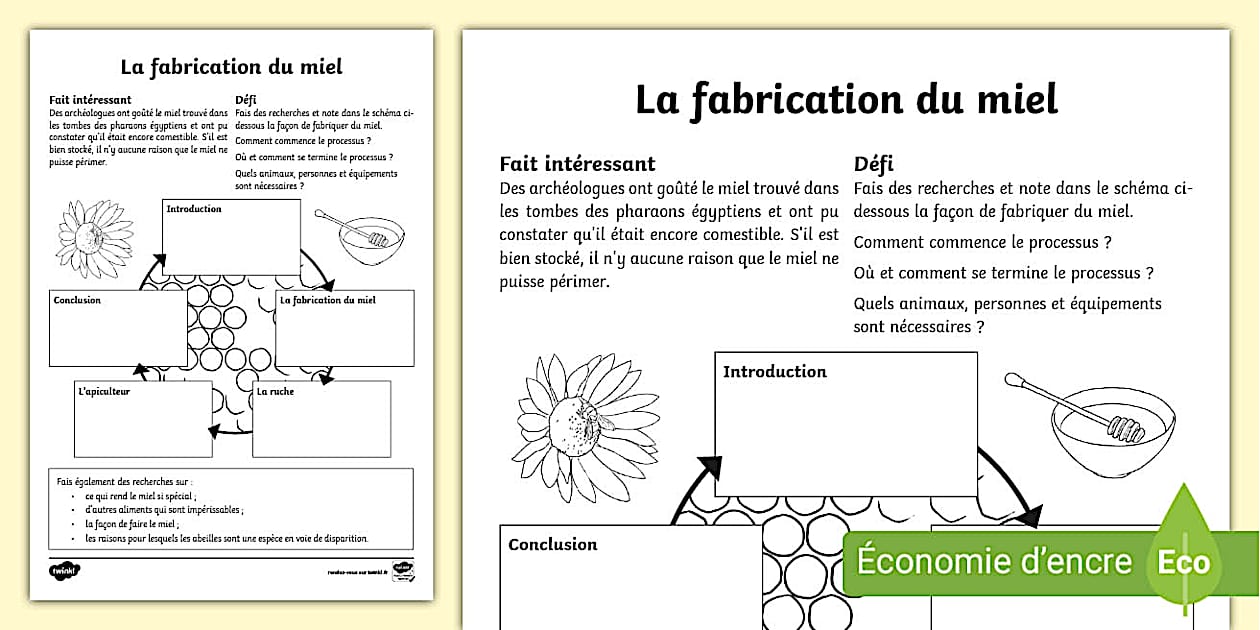 Activité de recherches sur la fabrication du miel