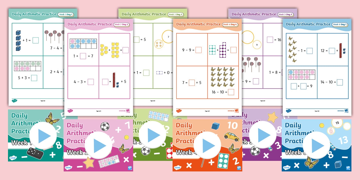 👉 Year 1 Daily Arithmetic Practice - Ten Minute Maths Workout