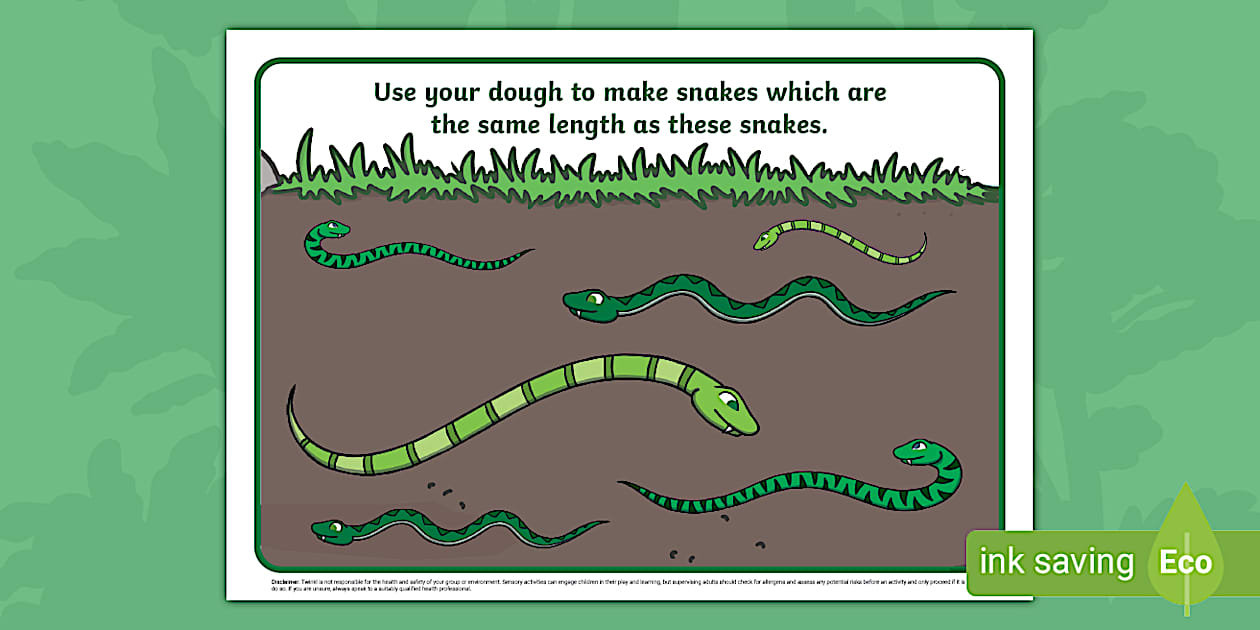Snakes of Different Lengths Modelling Dough Mat - Twinkl