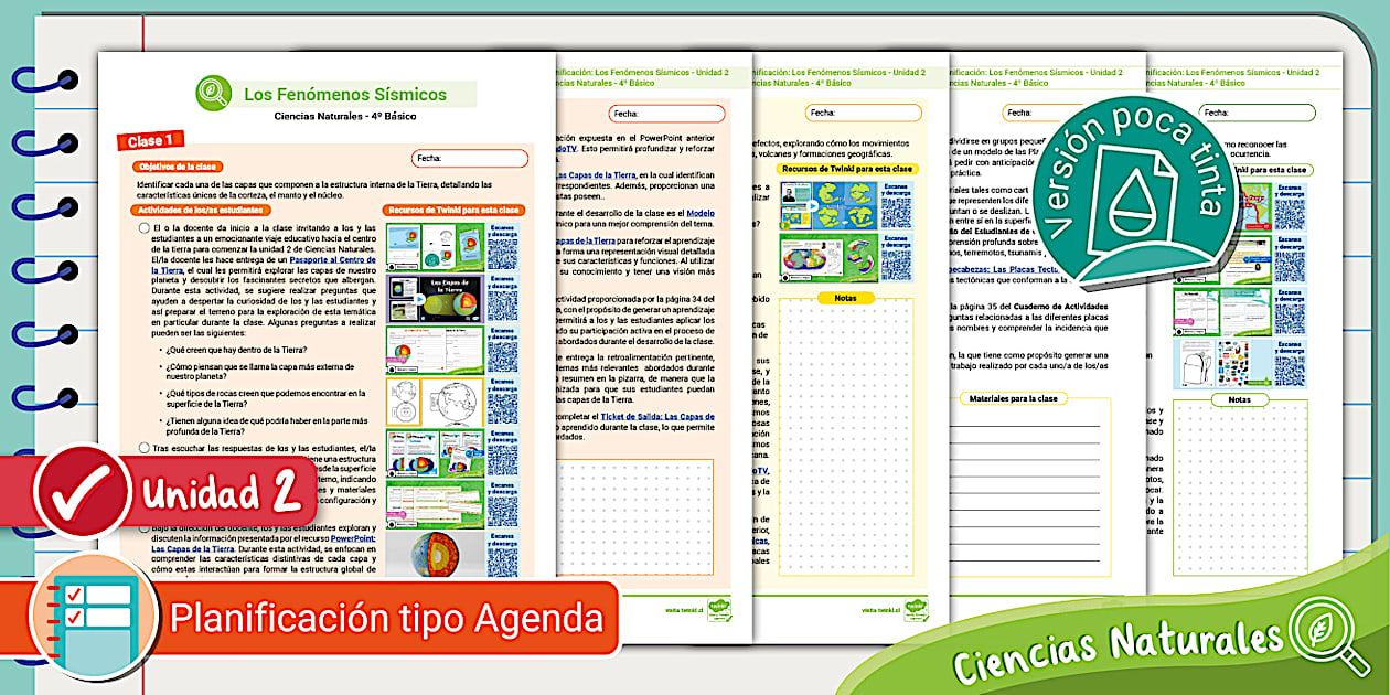 Planificación | agenda | Unidad 2 | Ciencias | 4º Básico