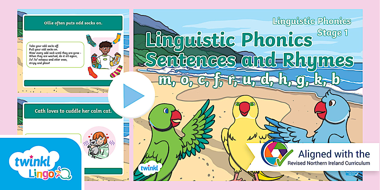 Linguistic Phonics Rhymes m, o, c, f, r, u, d, h PowerPoint