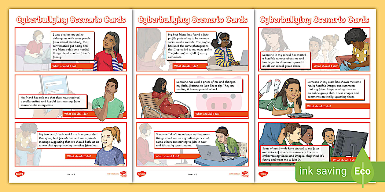Cyberbullying Internet Safety Tips | Scenarios | Twinkl KS2