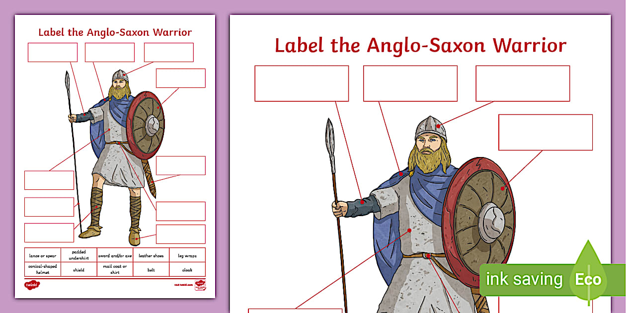 Label the Anglo-Saxon Warrior - Twinkl - KS2 (teacher made)