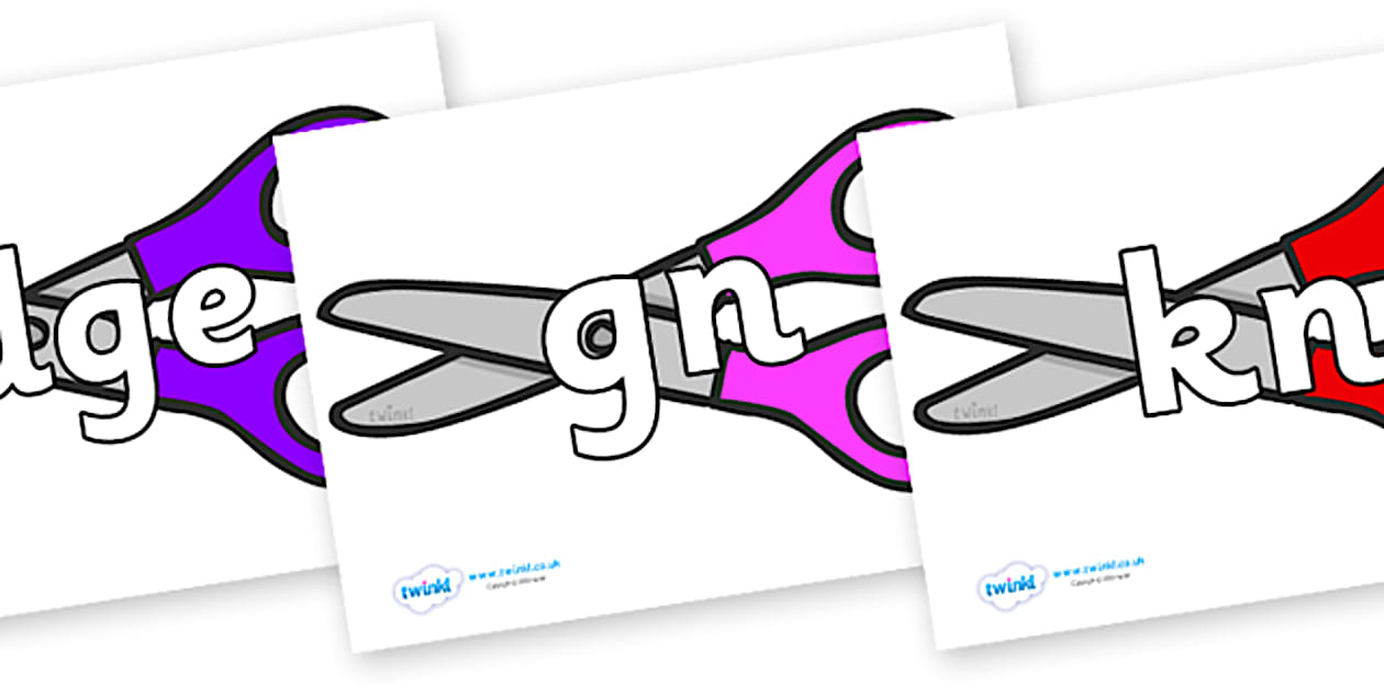 Silent Letters on Scissors (teacher made) - Twinkl