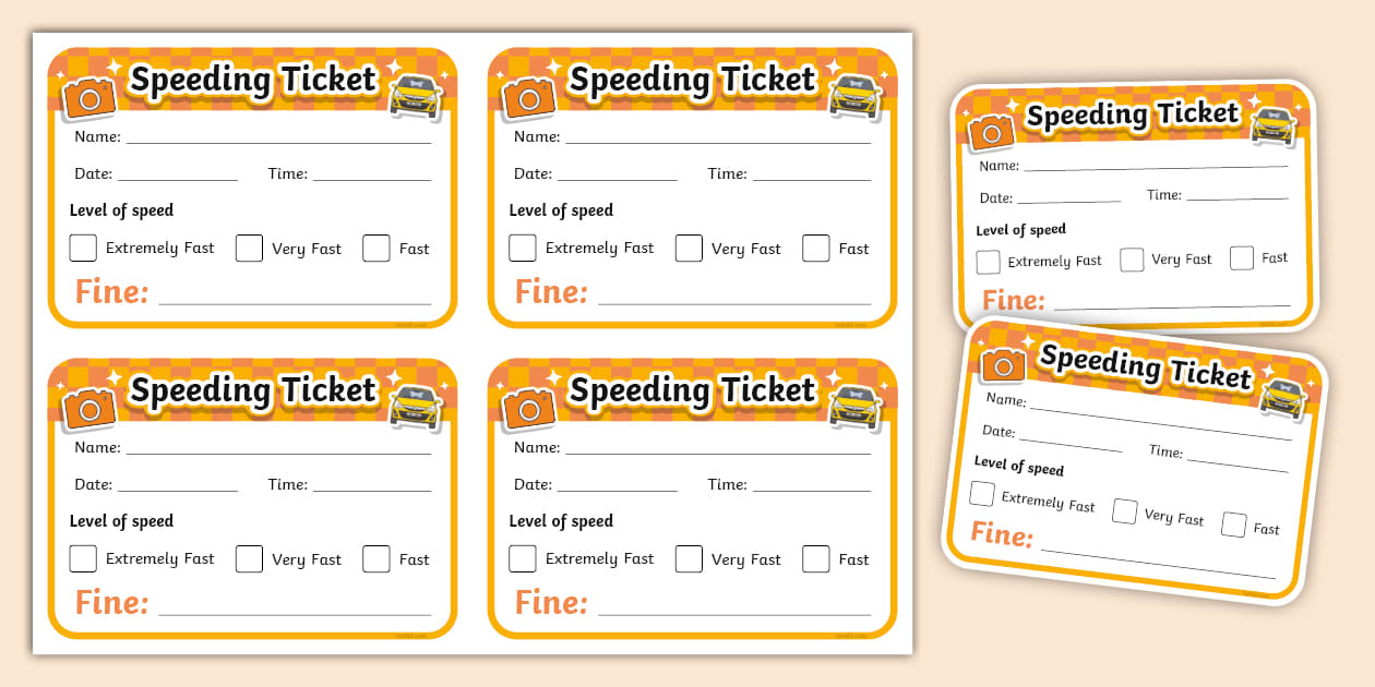 Car Speeding Ticket - Traffic Police Role-Play Resources