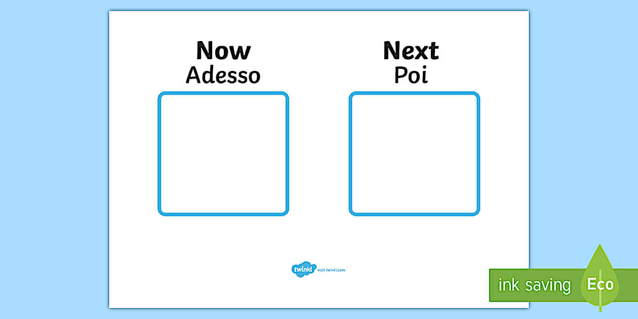 Now, Next Visual Aid English/Italian - Now Next Visual Aid