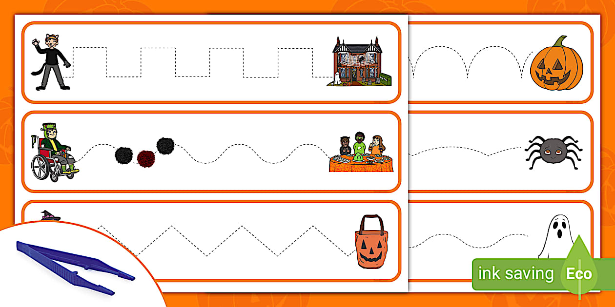 Halloween Trails Fine Motor Skills Cards | Twinkl - Twinkl