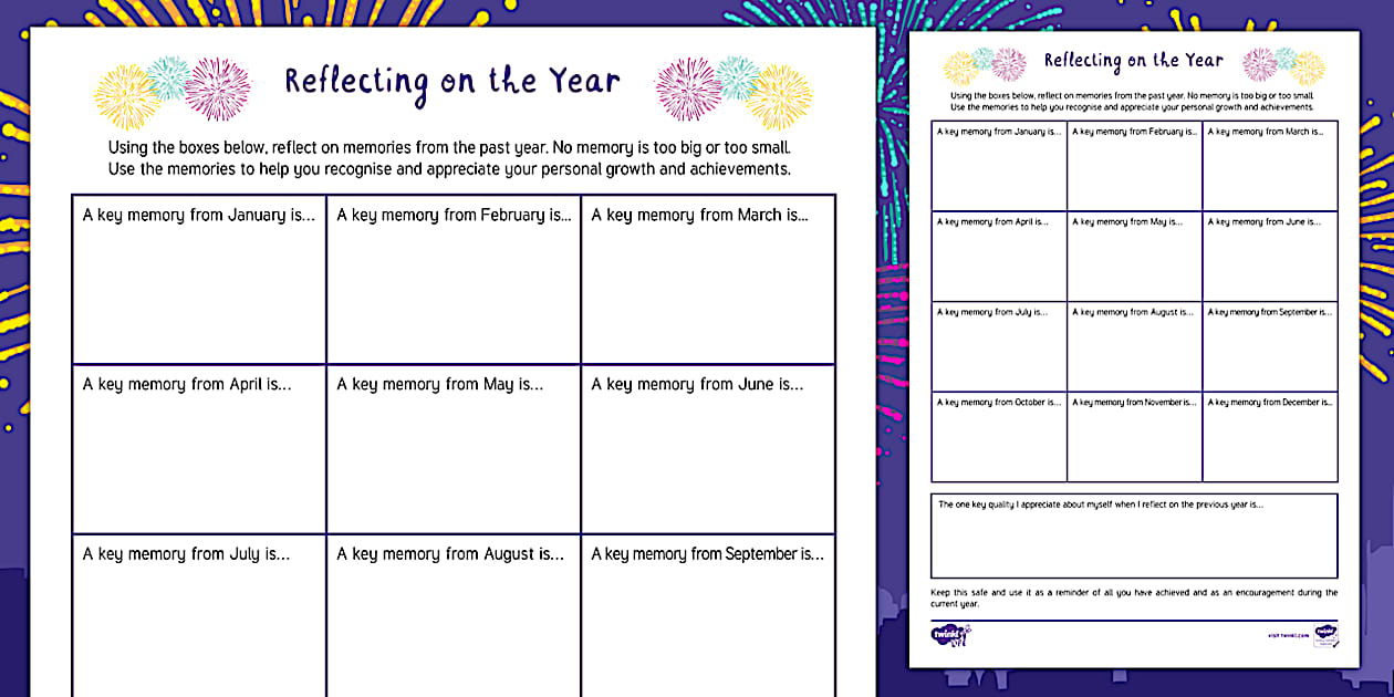 Reflecting on the Year Worksheet (Teacher-Made) - Twinkl