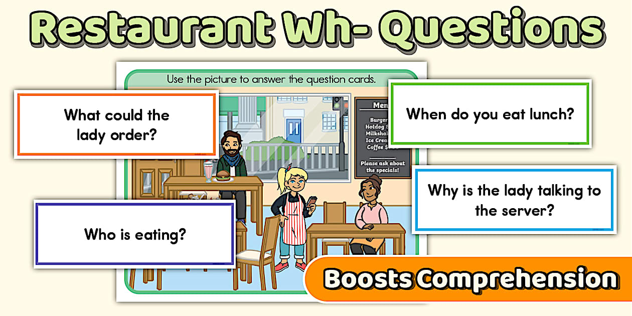 Wh-Questions: Restaurant Picture Activity