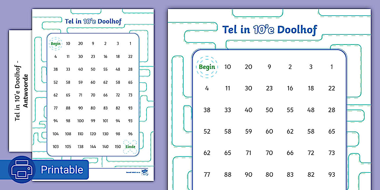 Tel in 10'e Doolhof Aktiwiteit (teacher made) - Twinkl