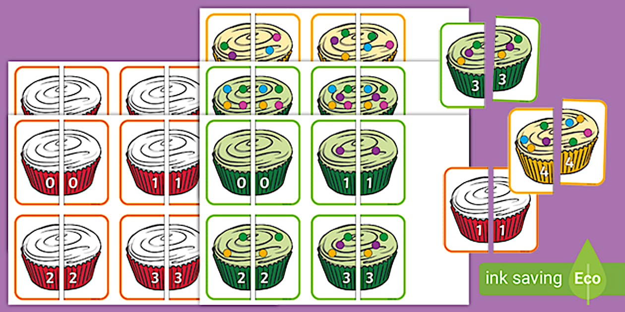 Cupcake Matching Game Doubles Activity (Teacher-Made)
