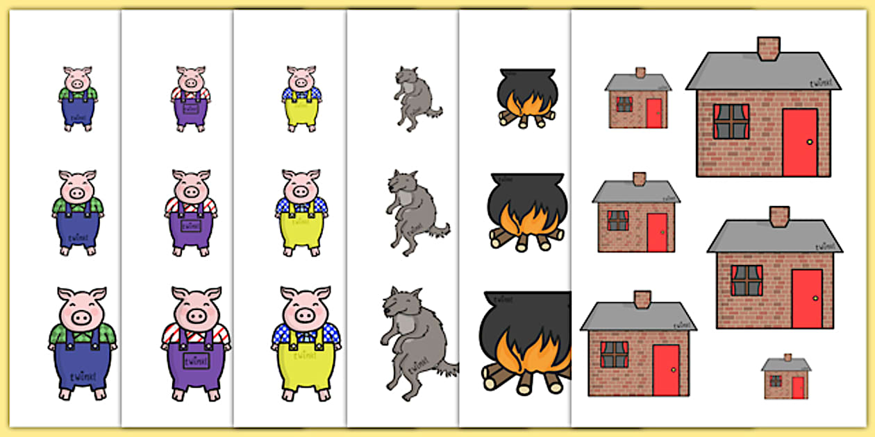 The 3 Little Pigs Size Ordering (teacher made) - Twinkl