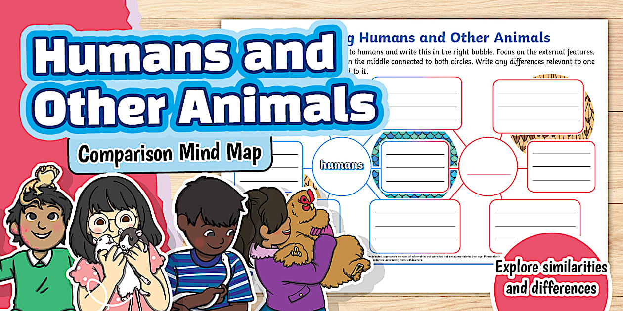 Humans and Other Animals Comparison Mind Map
