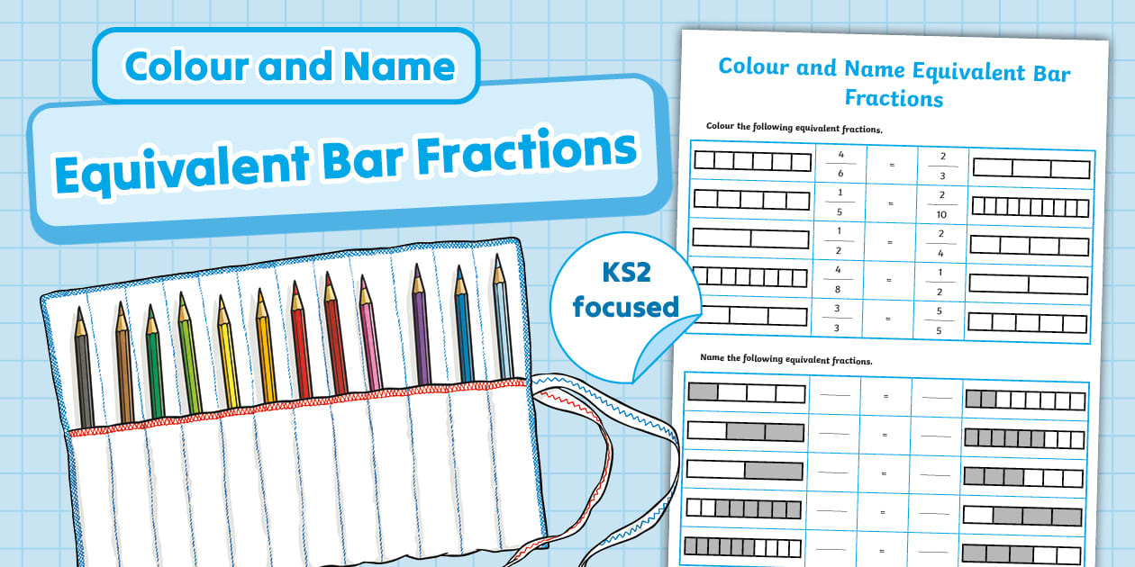 👉 Colour and Name Equivalent Bar Fractions