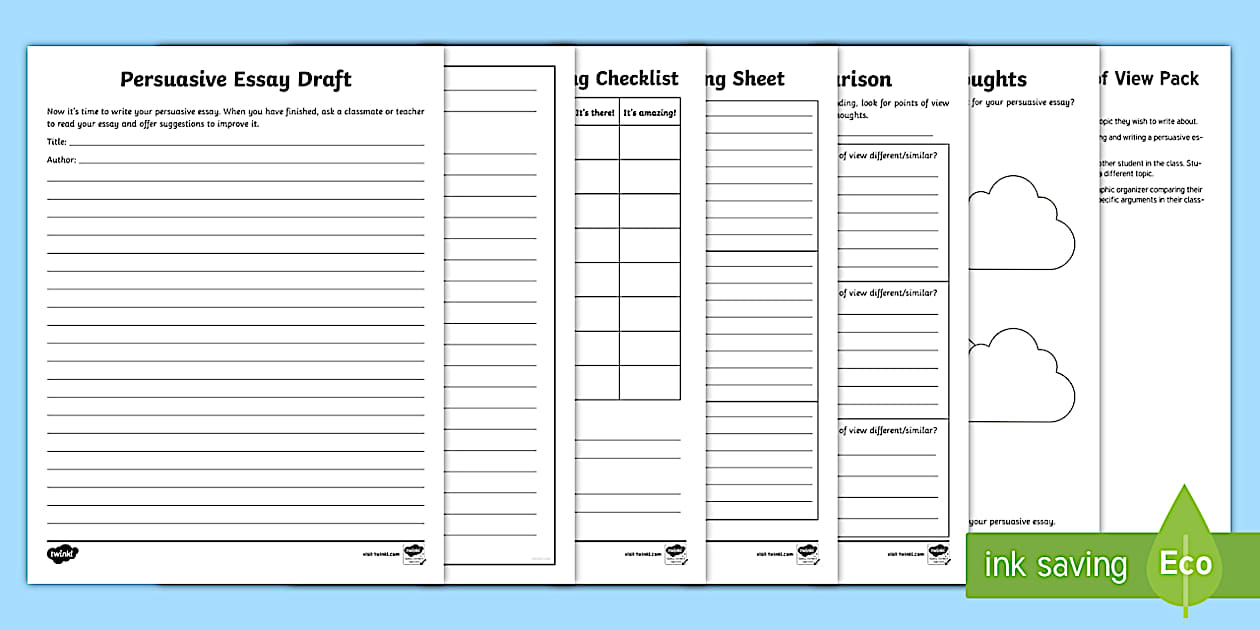 Persuasive Writing and Point of View Teaching Pack for 3rd-5th Grade