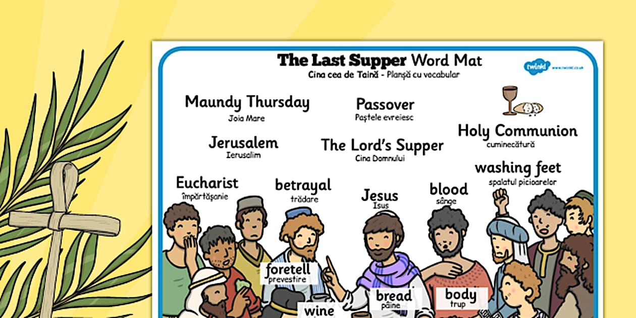The Last Supper Word Mat Romanian Translation (Teacher-Made)