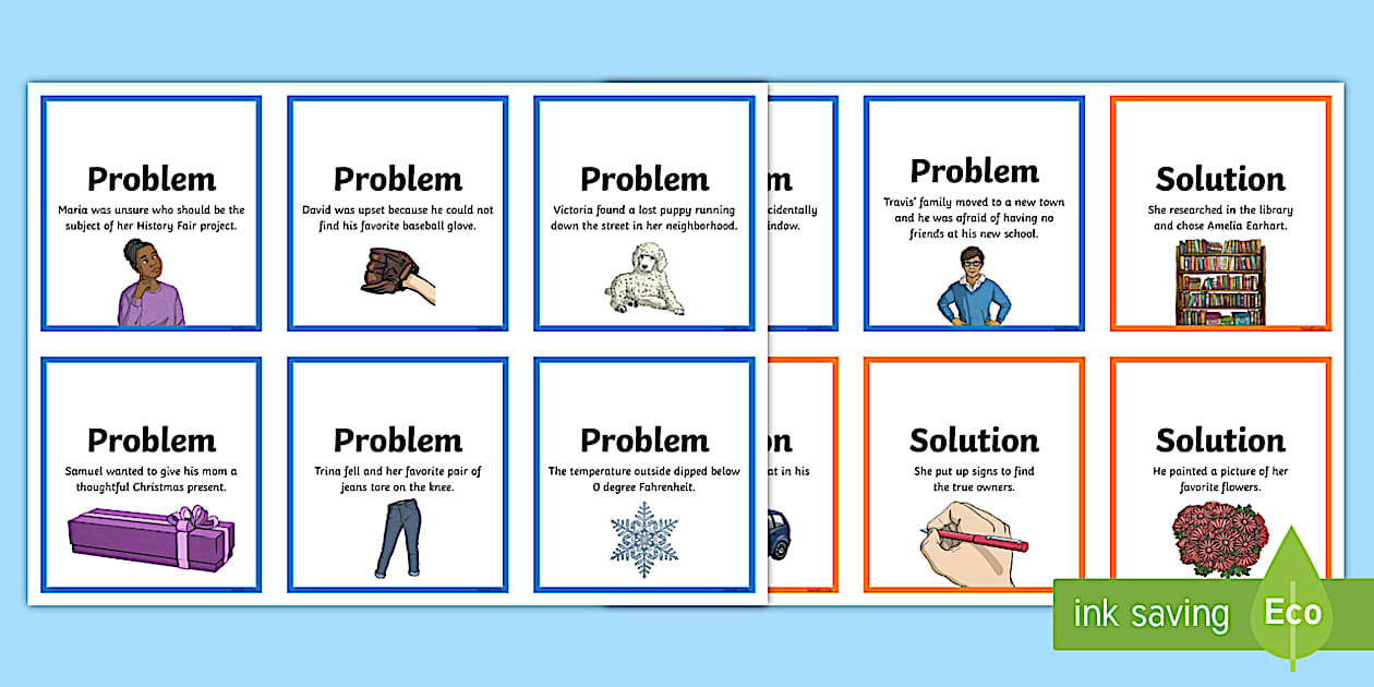 Problem and Solution Matching Cards (teacher made) - Twinkl
