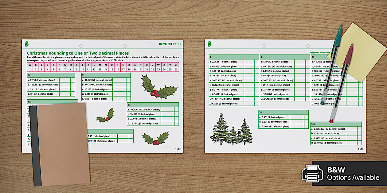 👉 Christmas Rounding to One or Two Decimal Places